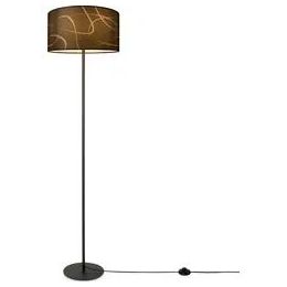 Paco Home Stehlampe "Luca Tribal", schwarz, &Oslash; 38cm H: 144cm, Leuchten, Stehlampe Dreibein Mit Lampenschirm Stoff Modern Abstrakt Uni E27, Stehlampe
