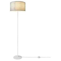 Paco Home Stehlampe "Luca Stella", wei&szlig;, &Oslash; 38cm H: 144cm, Leuchten, Standleuchte Stoff Lampenschirm Retro Vintage E27 Textilschirm, Stehlampe