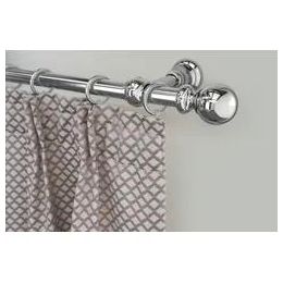Gardinenstange Garesa "ANDREA", grau (chromfarben), L:310cm &Oslash;:20mm, Metall, Gardinenstangen, Vorhanggarnitur, verl&auml;ngerbar, Endknopf Kugel lang, mit Ringen