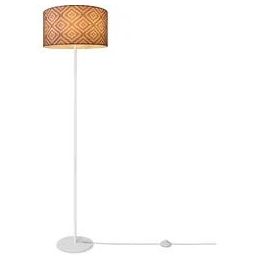 Paco Home Stehlampe "Luca Stella", wei&szlig;, &Oslash; 38cm H: 144cm, Leuchten, Standleuchte Stoff Lampenschirm Retro Vintage E27 Textilschirm, Stehlampe