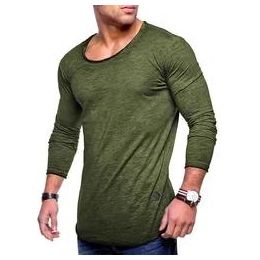 Langarmshirt behype "Dust L/S", Herren, Gr. S, gr&uuml;n (dunkelgr&uuml;n), 100% Baumwolle, unifarben, Shirts Langarmshirt, mit weitem Halsausschnitt