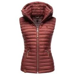 Steppweste Navahoo "Shadaa", Damen, Gr. XL (42), rot (bordeaux), Oberstoff: 100% Nylon. Futter: 100% Polyester. Wattierung: 100% Polyester, tailliert h&uuml;ftbedeckend, Westen Steppweste, stylische &auml;rmellose Damen Weste mit Kapuze