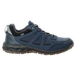 Wanderschuh Jack Wolfskin "WOODLAND 2 TEXAPORE LOW M", Damen, Gr. UK 8,5 - EU 42,5, Normalschaft, blau (night, blau), Obermaterial: Synthetik. Obermaterial 2: Textilmaterial. Futter: Polyester, Schuhe Wanderschuh