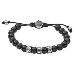 Armband Diesel "Schmuck Edelstahl Armschmuck Beadarmband", schwarz (edelstahlfarben, schwarz), Armb&auml;nder, Damen, 25cm, Edelstahl, Armband, mit Achat