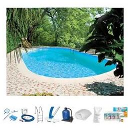Ovalpool Clear Pool "TAHITI", wei&szlig;, B:400cm H:150cm L:800cm, Schwimmbecken, 800x400x150 cm