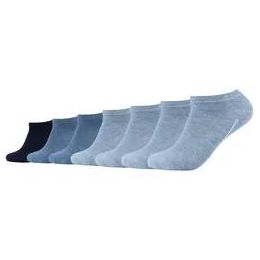 Sneakersocken Camano "7er Pack", Herren, Gr. 39-42, blau (denim meliert), 80% Baumwolle, 17% Polyamid, 3% Elasthan, uni, Socken Sneakersocken
