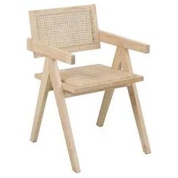 SIT-M&Ouml;BEL Armlehnstuhl SIT, beige (natur, natur, natur), B:52cm H:78cm T:58cm, Geflecht Rattan, Massivholz, St&uuml;hle, Armlehnstuhl, gepolsteter Sitz, R&uuml;cken und Sitz mit Rattan