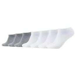 Sneakersocken Camano "7er Pack", Herren, Gr. 39-42, grau (wei&szlig; grau), 80% Baumwolle, 17% Polyamid, 3% Elasthan, uni, Socken Sneakersocken