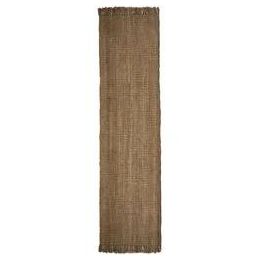 L&auml;ufer FLAIR RUGS "Jute Boucle", beige (natur), B:60cm H:7mm L:150cm, Jute, Teppiche, L&auml;ufer, aus 100% Jute, mit Fransen, aus Naturfasern