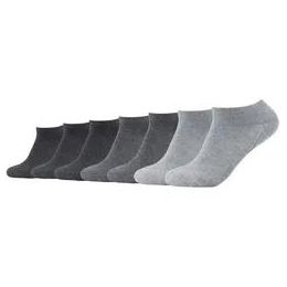 Sneakersocken Camano "7er Pack", Herren, Gr. 35-38, grau, 80% Baumwolle, 17% Polyamid, 3% Elasthan, uni, Socken Sneakersocken