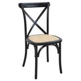 SIT-M&Ouml;BEL Rattanstuhl SIT, schwarz (schwarz, natur, schwarz, natur), B:48cm H:89cm T:52cm, Geflecht Rattan, Massivholz, St&uuml;hle, Rattanstuhl, stapelbar