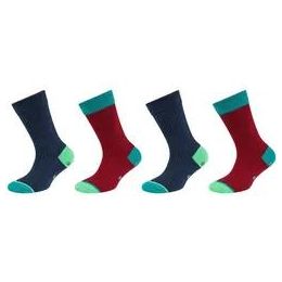Socken s.Oliver "4er Pack", M&auml;dchen, Gr. 31-34, rot (biking rot), 88% Baumwolle, 11% Polyamid, 1% Elasthan, Socken Socken