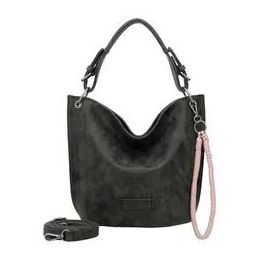 Schultertasche Fritzi aus Preussen "Fritzi31N", Damen, Gr. B/H/T: 13cm x 28cm x 26cm, schwarz, Polyurethan (PU), unifarben, Taschen Schultertasche, aus veganen Materialien