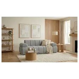 2-Sitzer Home Affaire "LYOTH Design-Sofa, moderne Steppung, Breite 180 cm", hellgrau, B:180cm H:71cm T:93cm, 100% Polyester, Sofas, mit Wellenunterfederung, gem&uuml;tlich und modern, komfortables Sitzgef&uuml;hl