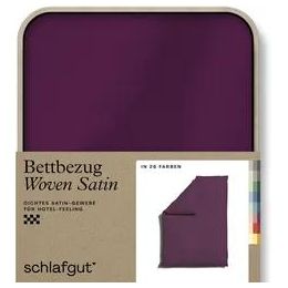 Bettbezug Schlafgut "Woven Satin", lila (lila deep), L:200cm, Mako-Satin, Obermaterial: 100% Baumwolle, Bettbez&uuml;ge, besonders dicht gewebt, Mix & Match: passender Kissenbezug erh&auml;ltlich