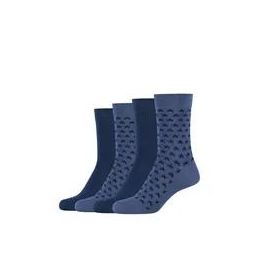 Socken Camano "Socken 4er Pack", Damen, Gr. 35/38, blau (captain's blau), 56% Baumwolle 42% Polyamid 2% Elasthan, gemustert, Socken Socken