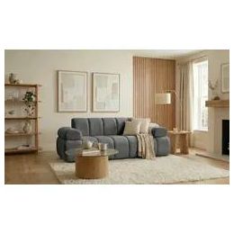 2-Sitzer Home Affaire "LYOTH Design-Sofa, moderne Steppung, Breite 180 cm", dunkelgrau, B:180cm H:71cm T:93cm, 100% Polyester, Sofas, mit Wellenunterfederung, gem&uuml;tlich und modern, komfortables Sitzgef&uuml;hl