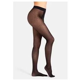 Feinstrumpfhose Camano "dots 1er Pack", Damen, Gr. L, schwarz, 86% Polyamid, 14% Elasthan, Strumpfhosen Feinstrumpfhose