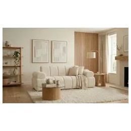 2-Sitzer Home Affaire "LYOTH Design-Sofa, moderne Steppung, Breite 180 cm", creme, B:180cm H:71cm T:93cm, 100% Polyester, Sofas, mit Wellenunterfederung, gem&uuml;tlich und modern, komfortables Sitzgef&uuml;hl