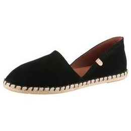 Espadrille VERBENAS "CARMEN SERRAJE", Damen, Gr. 35, schwarz, Veloursleder, Schuhe Espadrille, Schlupfschuh, Sommerschuh, Loafer mit typischem Jute-Rahmen