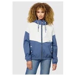 Outdoorjacke Marikoo "Liubkaa", Damen, Gr. M, blau (dusty blau), Obermaterial: 100% Polyester; Innenseite: 65% Polyester, 35% Baumwolle; Futter: 100% Polyester, elastischer Bund mit innenliegendem Gummizug, Jacken Outdoorjacke, mit Kapuze