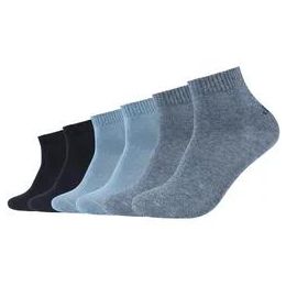 Kurzsocken s.Oliver "6er Pack", Herren, Gr. 35-38, blau (smoked blau), 76% Baumwolle, 23% Polyamid, 1% Elasthan, uni, Socken