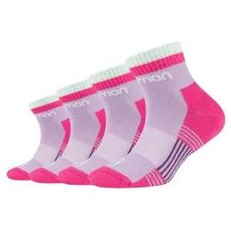 Sportsocken Salomon "Kindersportsocken 4er Pack", M&auml;dchen, Gr. 27/30, bunt (viola, honeydew), 66% Baumwolle 32% Polyamid 2% Elasthan, mehrfarbig, Socken Sportsocken