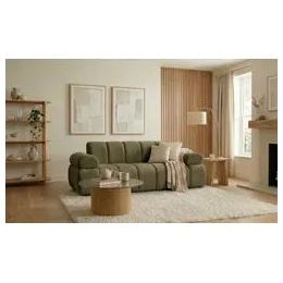2-Sitzer Home Affaire "LYOTH Design-Sofa, moderne Steppung, Breite 180 cm", oliv, B:180cm H:71cm T:93cm, 100% Polyester, Sofas, mit Wellenunterfederung, gem&uuml;tlich und modern, komfortables Sitzgef&uuml;hl