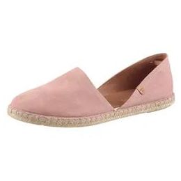 Espadrille VERBENAS "CARMEN SERRAJE", Damen, Gr. 35, rosa (altrosa), Veloursleder, Schuhe Espadrille, Schlupfschuh, Sommerschuh, Loafer mit typischem Jute-Rahmen