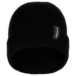 Beanie Reusch "Eddie", Damen, schwarz, 100% Polyacryl, unifarben, M&uuml;tzen Beanie, mit dezentem Marken-Label