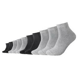 Kurzsocken Camano "10er Pack", Herren, Gr. 39-42, grau (light grau melange), 80% Baumwolle, 17% Polyamid, 3% Elasthan, uni, Socken