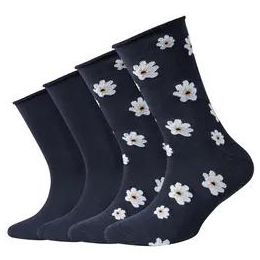 Socken s.Oliver "4er Pack", Damen, Gr. 27-30, blau, 70% Viskose, 28% Polyamid, 2% Elasthan, Socken Socken