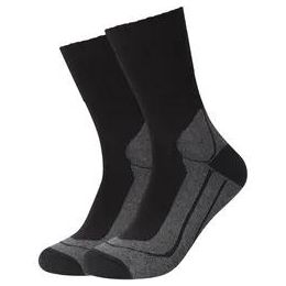 Wandersocken Camano "outdoor 2er Pack", Damen, Gr. 35-38, schwarz, 34% Polyester, 33% Polyacryl, 21% Polyamid, 10% Wolle, 2% Elasthan, Colorblocking, Socken