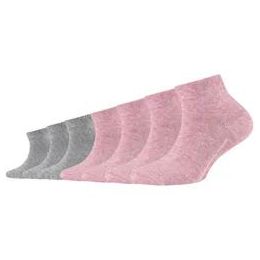 Kurzsocken Camano "7er Pack", M&auml;dchen, Gr. 39-42, pink (chalk pink melange), 75% Baumwolle, 24% Polyamid, 1% Elasthan, uni, Socken