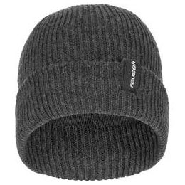 Beanie Reusch "Eddie", Damen, grau (dunkelgrau), 100% Polyacryl, unifarben, M&uuml;tzen Beanie, mit dezentem Marken-Label