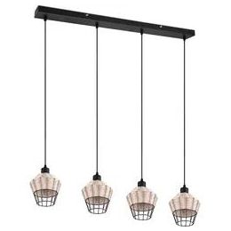 Trio REALITY LEUCHTEN Pendelleuchte "Borka", beige (natur), 4, H: 150cm, 1 Stk., Leuchten, Boho H&auml;ngelampe aus Rattan 4-flammig exkl E27 max 40W h&ouml;henverstellbar, Pendelleuchte