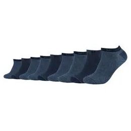 Sneakersocken Mustang "9er Pack", Herren, Gr. 43-46, blau (jeans mix), 55% Baumwolle, 41% Polyester, 2% Polyamid, 2% Elasthan, Socken Sneakersocken