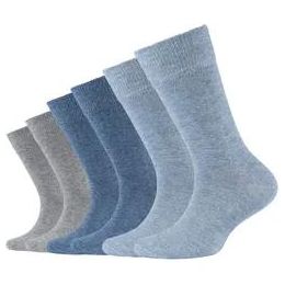 Socken Camano "6er Pack", Damen, Gr. 23-26, blau (jeans mix), 76% Baumwolle, 23% Polyamid, 1% Elasthan, uni, Socken Socken