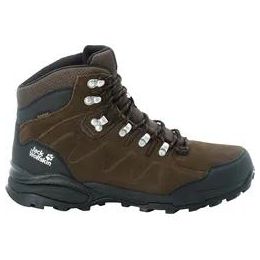 Hikingschuh Jack Wolfskin "REFUGIO TEXAPORE MID M", Herren, Gr. UK 7 - EU 40,5, Normalschaft, braun (braunphantom), Obermaterial: Leder. Obermaterial 2: Textilmaterial. Futter: Polyester, Schuhe