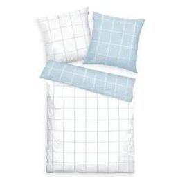 Herding Bettw&auml;sche TOM TAILOR HOME "LARGE CHECK in Gr. 135x200cm oder 155x220cm", blau (crisp wei&szlig;, sky blau), B/L: 155cm x 220cm, 1 Stk., 1 Stk., Renforc&eacute;, B/L: 80cm x 80cm, 2 Stk., Renforc&eacute;, Obermaterial: 100% Baumwolle, Bettw&auml;sche, Bettw&auml;sche, new bedroom, gewebtes Label