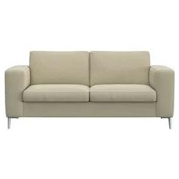 2-Sitzer FLEXLUX "Fiore, super Sitzkomfort durch Kaltschaum im Sitz", beige (sandy beige), B:164cm H:85cm T:92cm, 100% Polyester, Sofas, breite Armlehnen, F&uuml;&szlig;e Alu