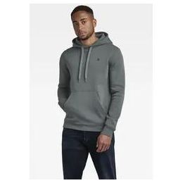 G-Star Raw Kapuzensweatshirt G-STAR "Premium Hoody", Herren, Gr. M, grau (graphite), Sweatware, Obermaterial: 55% Baumwolle, 45% Polyester, unifarben, normal, B&uuml;ndchen, Sweatshirts
