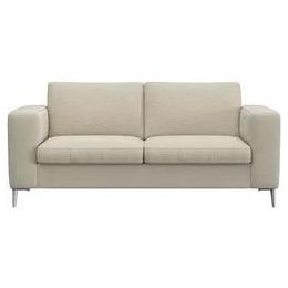 2-Sitzer FLEXLUX "Fiore, super Sitzkomfort durch Kaltschaum im Sitz", wei&szlig; (sanftes wei&szlig;), B:164cm H:85cm T:92cm, 100% Polyester, Sofas, breite Armlehnen, F&uuml;&szlig;e Alu