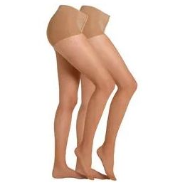 Feinstrumpfhose Camano "Strumpfhose 2er Pack", Damen, Gr. 40/42, beige (make up), 81% Polyamid, 19% Elasthan, Strumpfhosen Feinstrumpfhose