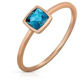 Fingerring OROLINO "585 Gold Ros&eacute;gold mit Blautopas (beh.)" Gr. 19, rot, Fingerringe, Damen, 060 (19,1), Gold, Fingerring