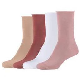 Socken s.Oliver "4er Pack", Damen, Gr. 39/42, rosa (mellow rose), 75% Modal 23% Polyamid 2% Elasthan, uni, Socken Socken
