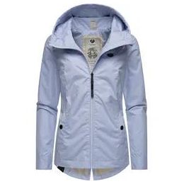 Outdoorjacke Ragwear "Monade &Uuml;bergang", Damen, Gr. 4XL (48), blau (himmelblau), Obermaterial: 100% Polyester. Innenfutter: 100% Polyester, figurbetont Po-bedeckend, &Auml;rmel ohne &Auml;rmelschlitz normaler Saum mit Druckknopf, Jacken Outdoorjacke, stylische &Uuml;bergangsjacke mit gro&szlig;er Kapuze