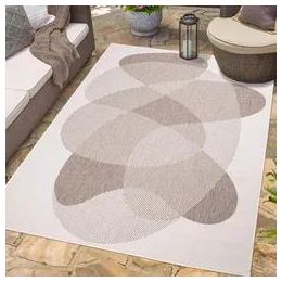 Outdoorteppich Carpet City "DUO RUG 5835", beige (creme), B:200cm H:5mm L:290cm, Obermaterial: 100% Polypropylen, Teppiche, Outdoorteppich, Wendeteppich Wetterfest In- & Outdoor, Balkon, Terrasse, Wohnzimmer