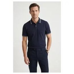 Poloshirt OLYMP "Casual", Herren, Gr. XXL, blau (marine), Piqu&eacute;, Obermaterial: 100% Baumwolle, Shirts, farbliche Kontrast-Details