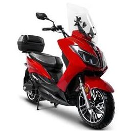 E-Motorroller Rolektro "Maximus MX2-45, 2 Akkus", rot (rot, schwarz), Elektromotorroller, 45 km/h, bis zu 168 km Reichweite, mit integr. Alarmanlage, B:72,5cm H:126cm L:214cm